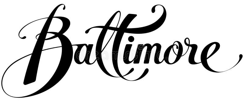 Baltimore - Custom Calligraphy Text Stock Vector - Illustration of ...