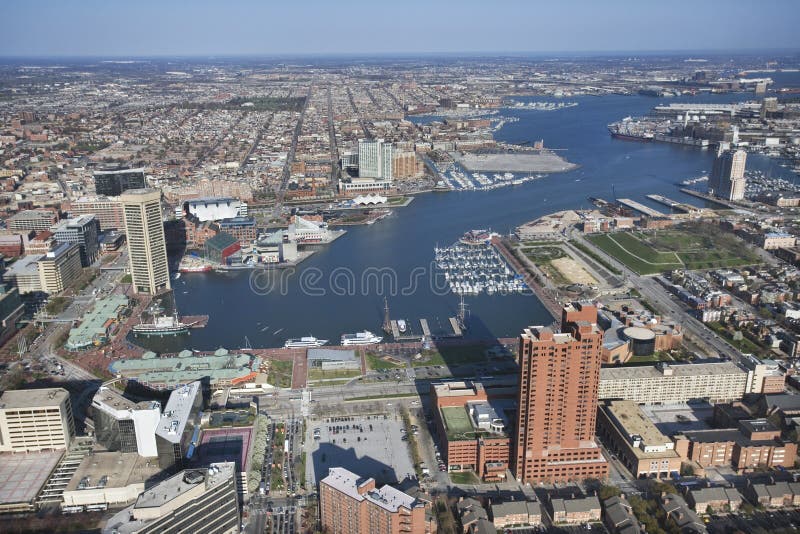Baltimore Inner Harbor stock photo. Image of evening, shipping - 1496196