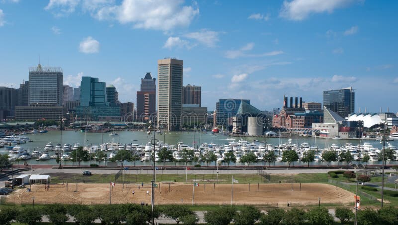 Baltimore Inner Harbor (panoramic) Stock Photo - Image of harbor ...