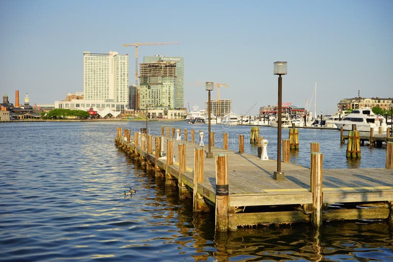 Baltimore Inner Harbor Dock Stock Image - Image of church, hotel: 64769759