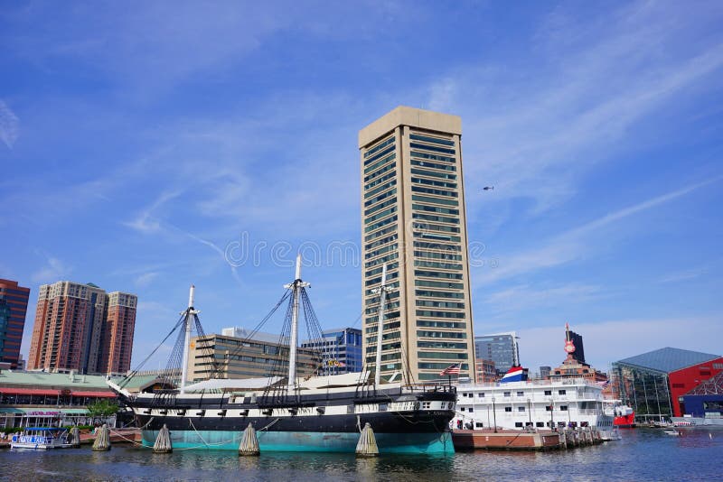 A Historical Ship in Baltimore Inner Harbor Stock Image - Image of food ...
