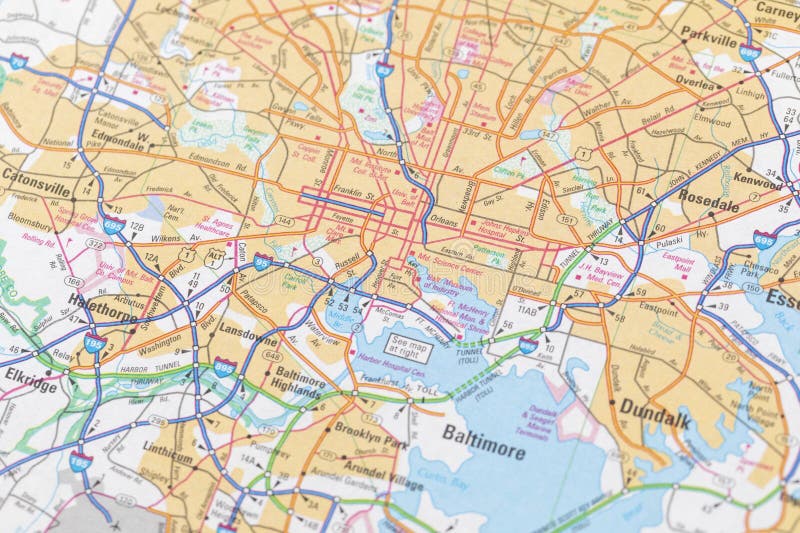 Baltimore Map. Detailed Map of Baltimore City. Stock Illustration ...