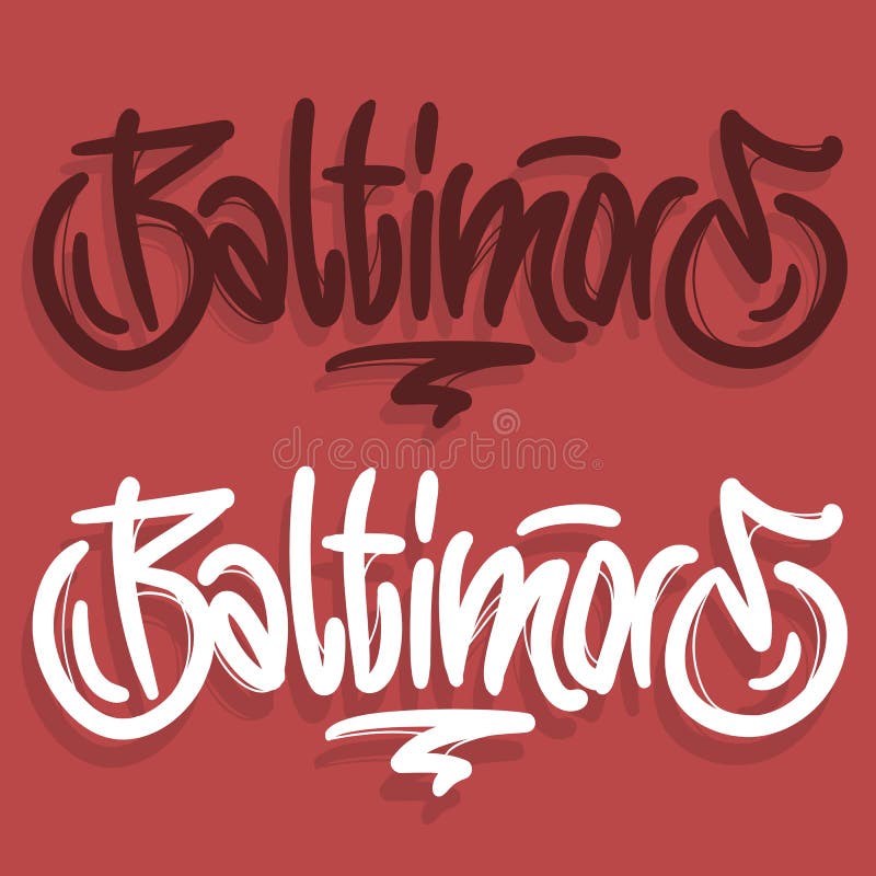 Baltimore Maryland Usa Hand Drawing Letters Vector Design Vektor ...