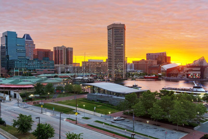 Baltimore, Maryland, USA Skyline on the Inner Harbor Stock Photo ...