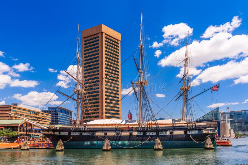 Baltimore, Maryland, USA Skyline on the Inner Harbor Stock Image ...