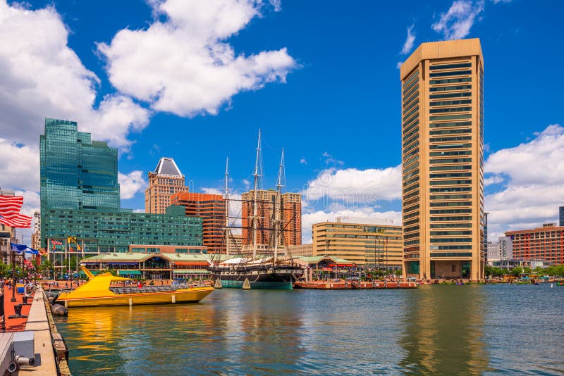 Baltimore, Maryland, USA Skyline on the Inner Harbor Stock Photo ...