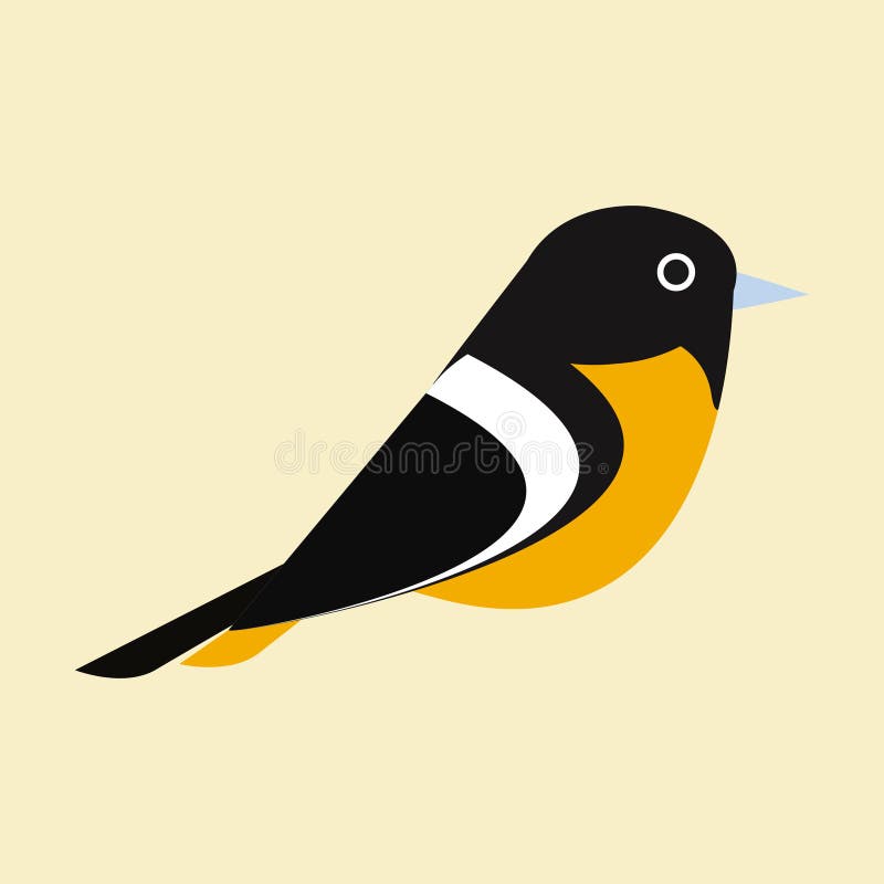 Baltimore Oriole Bird Flat Design Vector Illustration. Bird Logo Stock ...