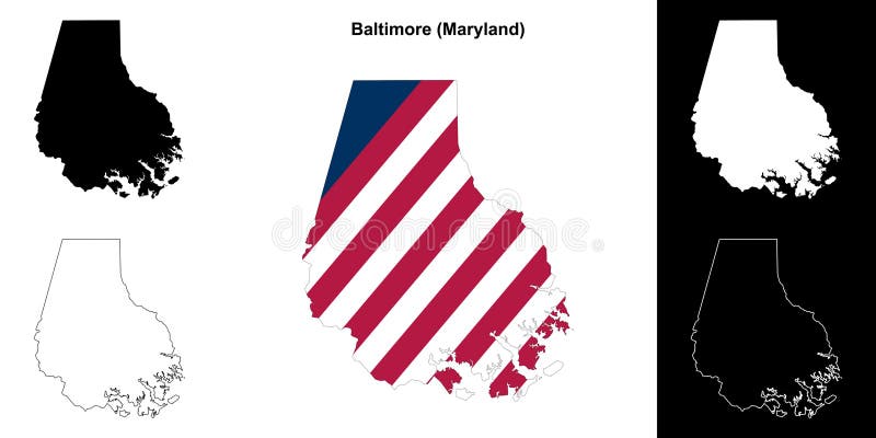 Baltimore outline map stock illustration. Illustration of silhouette ...