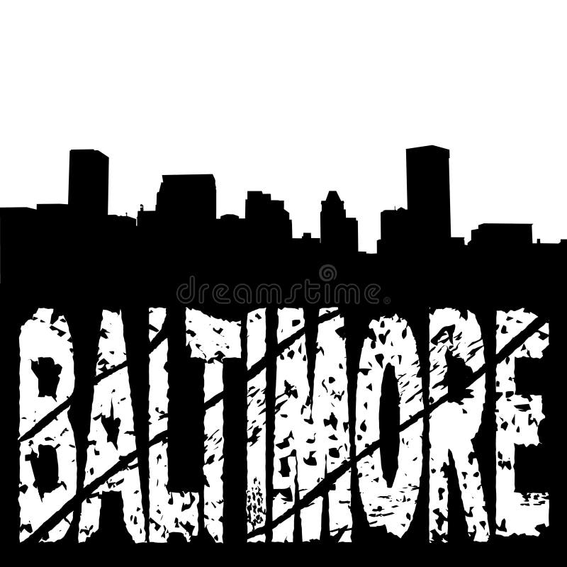 Baltimore, MD Skyline stock vector. Illustration of black - 28657367