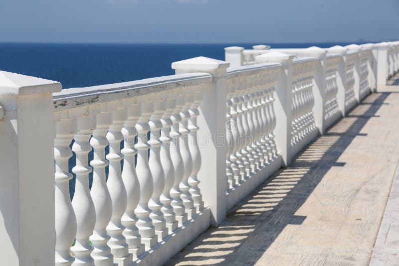 Baluster Beach. White Columns Overlooking the Sea Stock Photo - Image ...