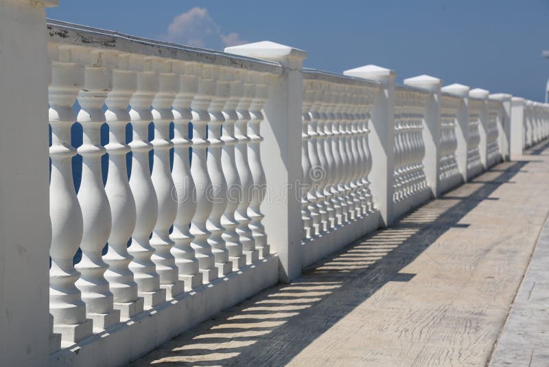 Baluster Beach. White Columns Overlooking the Sea Stock Photo - Image ...