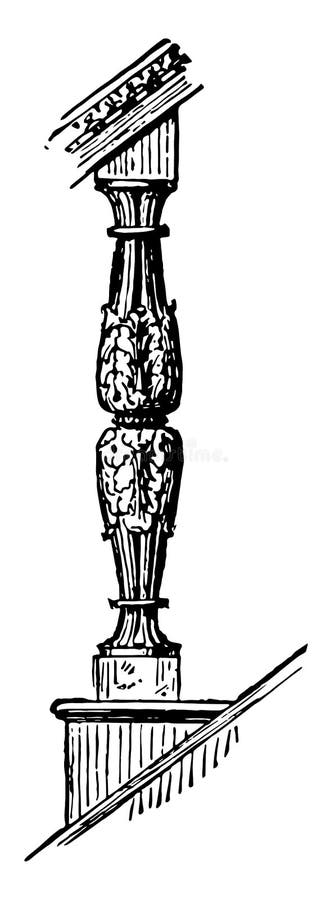 Baluster Coping Vintage Engraving Stock Vector - Illustration of ...