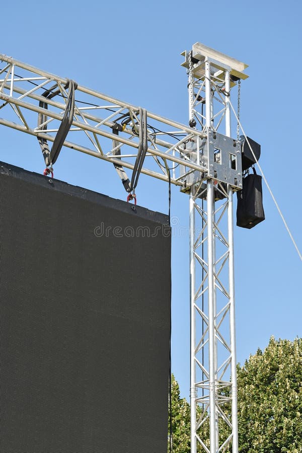 Baluster of a Large LED Screen Outdoors Stock Image - Image of industry ...