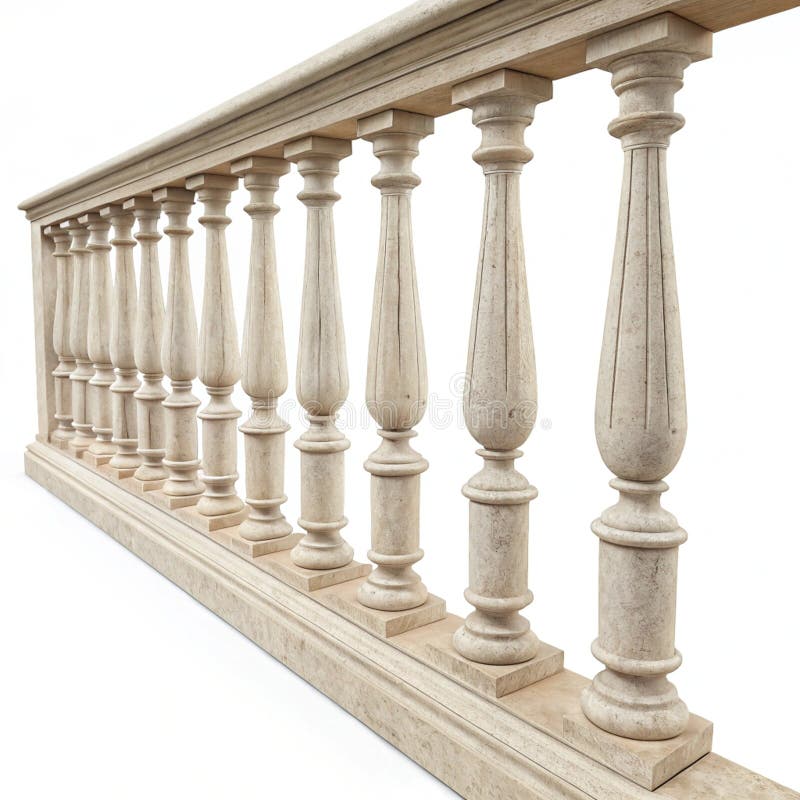 Baluster Spindle Balustrade Isolated on White Background Stock ...