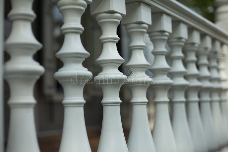Balusters in the Decoration of the Veranda Railings. Stock Photo ...