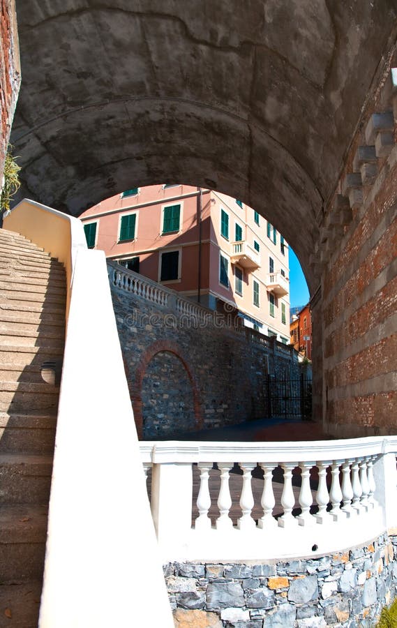 The Balustrade Under the Overpass Stock Image - Image of houses, flight ...