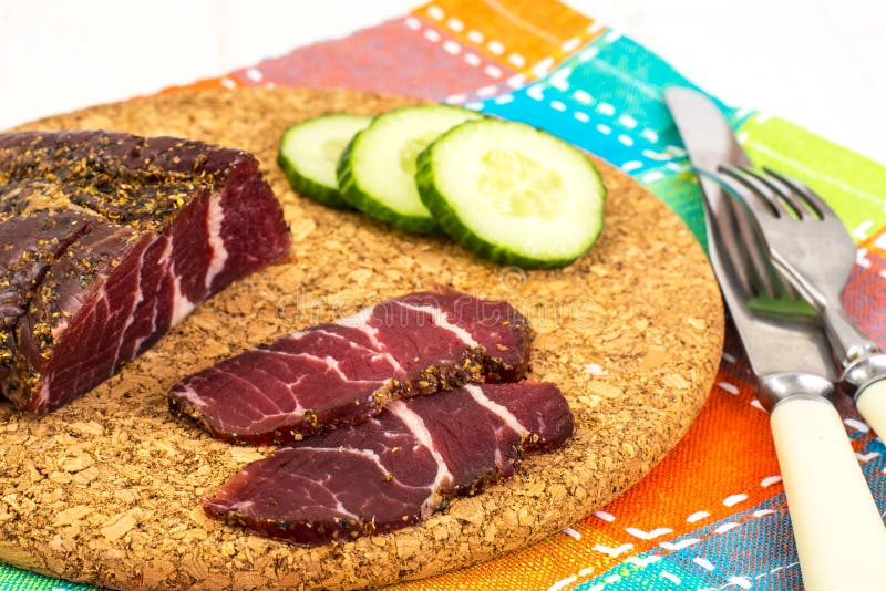 Balyk Beef Isolated on White Stock Photo - Image of gourmet, background ...