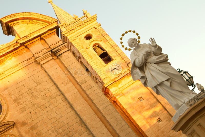 Balzan Parish Church stock image. Image of historic, limestone - 37078745