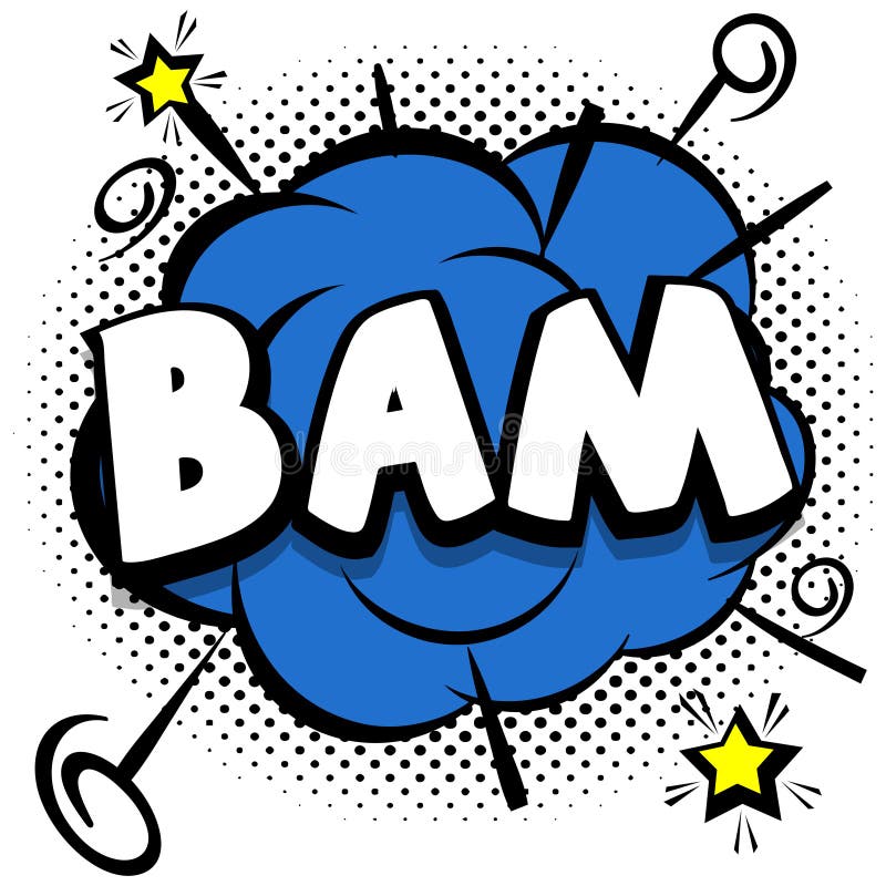 Bam Comic Bright Template with Speech Bubbles on Colorful Frames Stock ...
