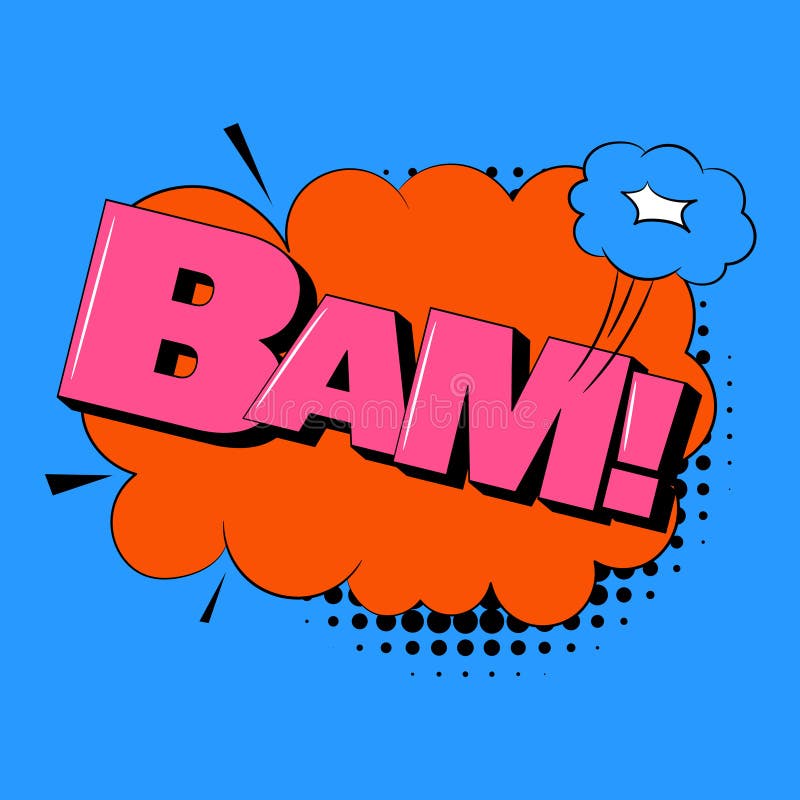Bam Comic Speech Bubble in Trendy Pop Art Style. Bright Cartoon Message ...
