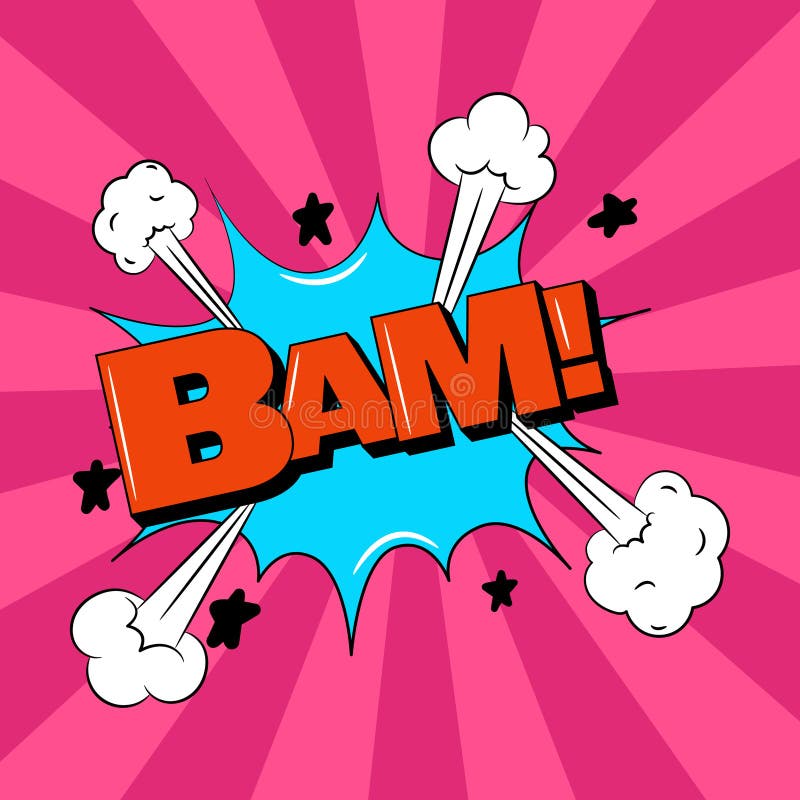 Bam Speech Bubble in Trendy Pop Art Style. Comic Sound Effect Stock ...