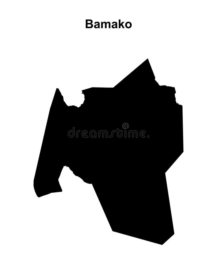 Bamako outline map stock vector. Illustration of contour - 360475170