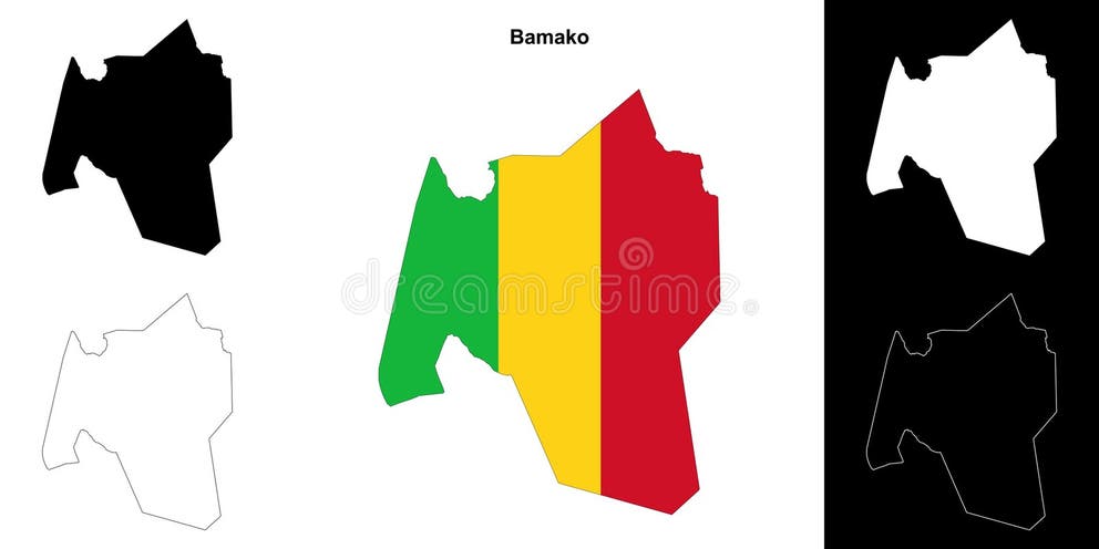 Bamako outline map stock vector. Illustration of atlas - 356520229