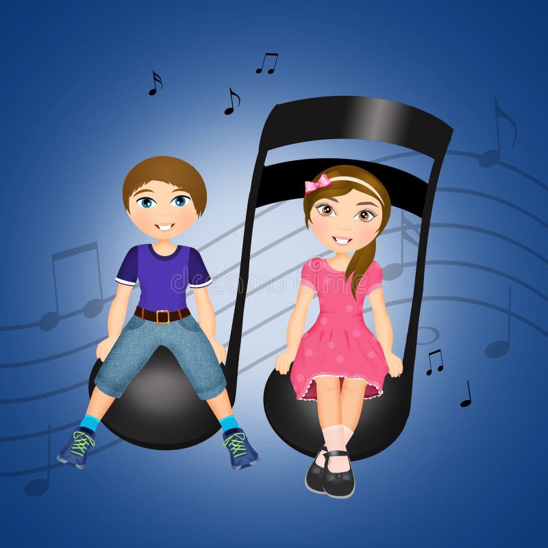 Bambini Con Gli Strumenti Musicali Illustrazione di Stock ...