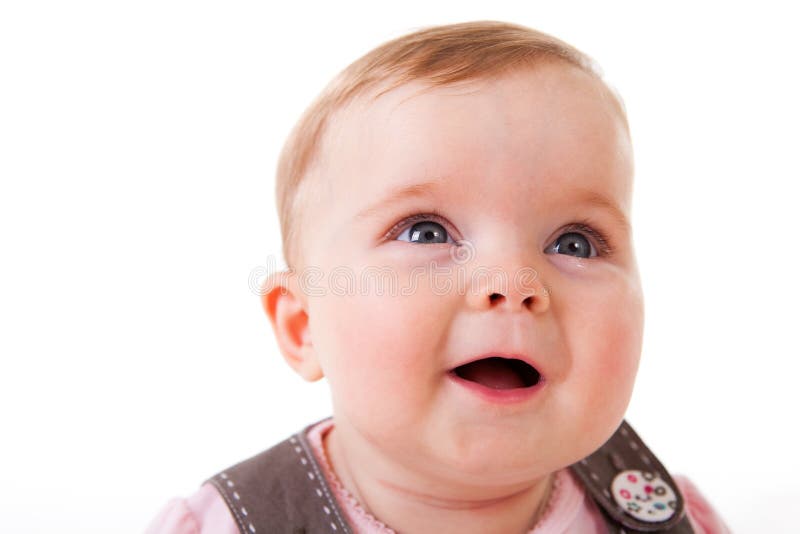 Bambino Che Osserva in Su E Che Ride - Isolato Fotografia Stock ...