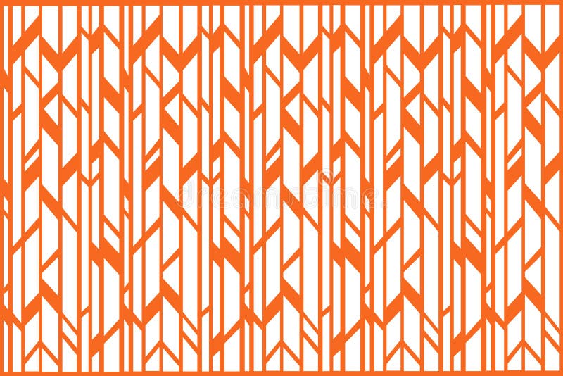 Geometric White Bamboo Pattern Design on an Orange Frame Stock ...