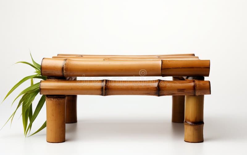 Bamboo Accent Table on a Clear Background Generative Ai Stock ...