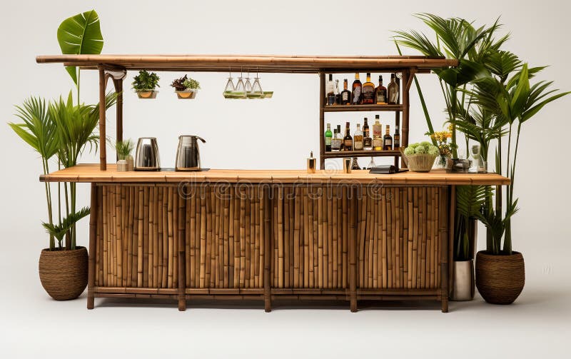 Bamboo Bar in Open Air with Transparent Background -Generative Ai Stock ...