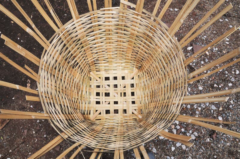 Bamboo basket stock photo. Image of color, craft, detail - 19340838