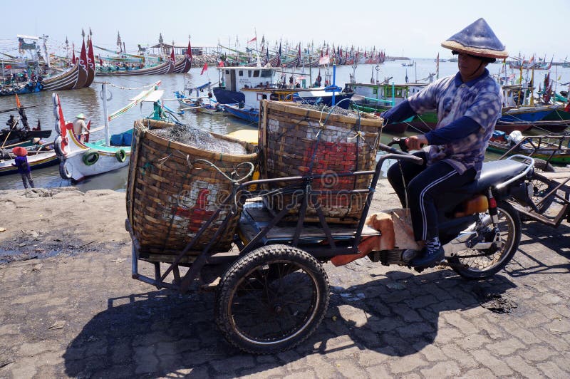 Bamboo baskets editorial stock image. Image of port, banyuwangi - 69103844