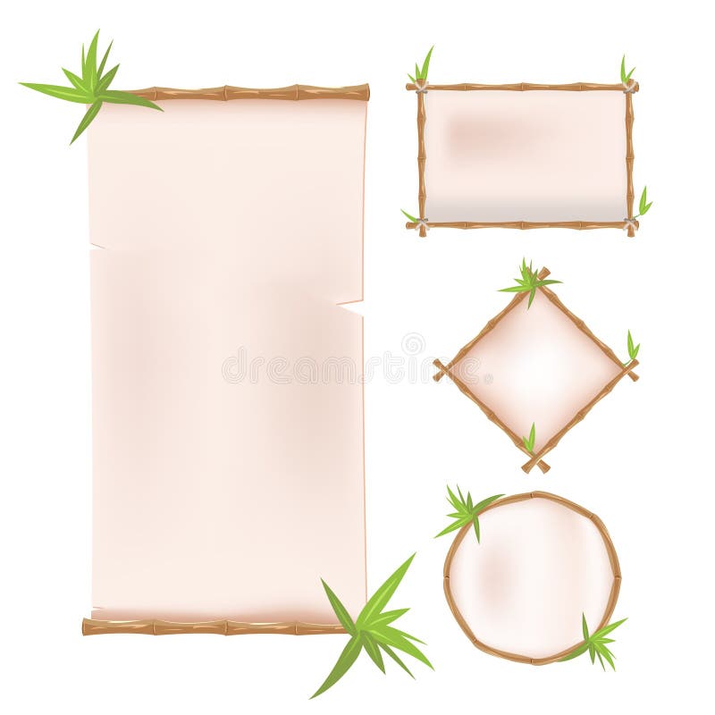 Bamboo Border Frame Template Design Vector Stock Illustration ...