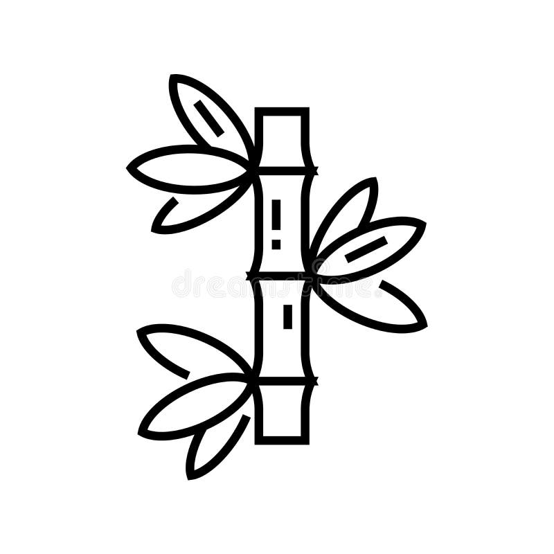 Outline Bamboo Vector Icon. Isolated Black Simple Line Element ...