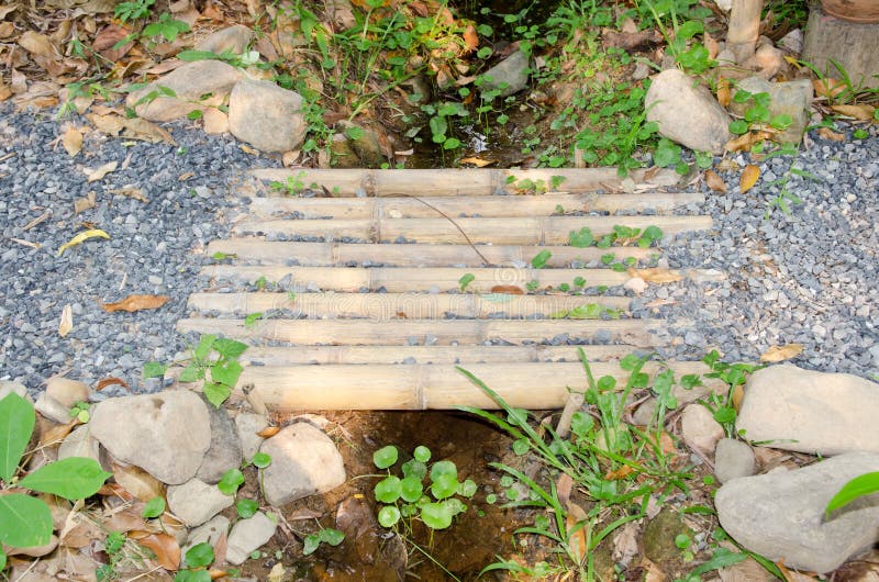 Bamboo Bridge in Countryside Stock Image - Image of dirt, fresh: 39833695