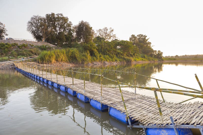 Bamboo bridge design stock image. Image of outdoor, construction - 95201805