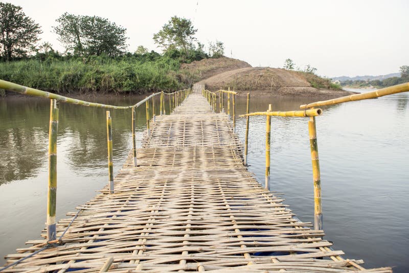Bamboo bridge stock photo. Image of cross, handmade, timber - 95023842