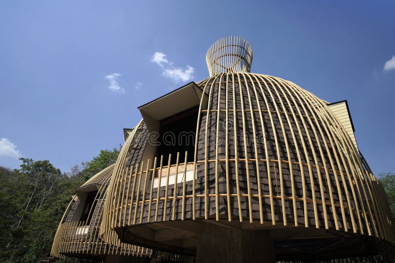 Bamboo Building Architecture Resort Style in Nature Background. Stock ...