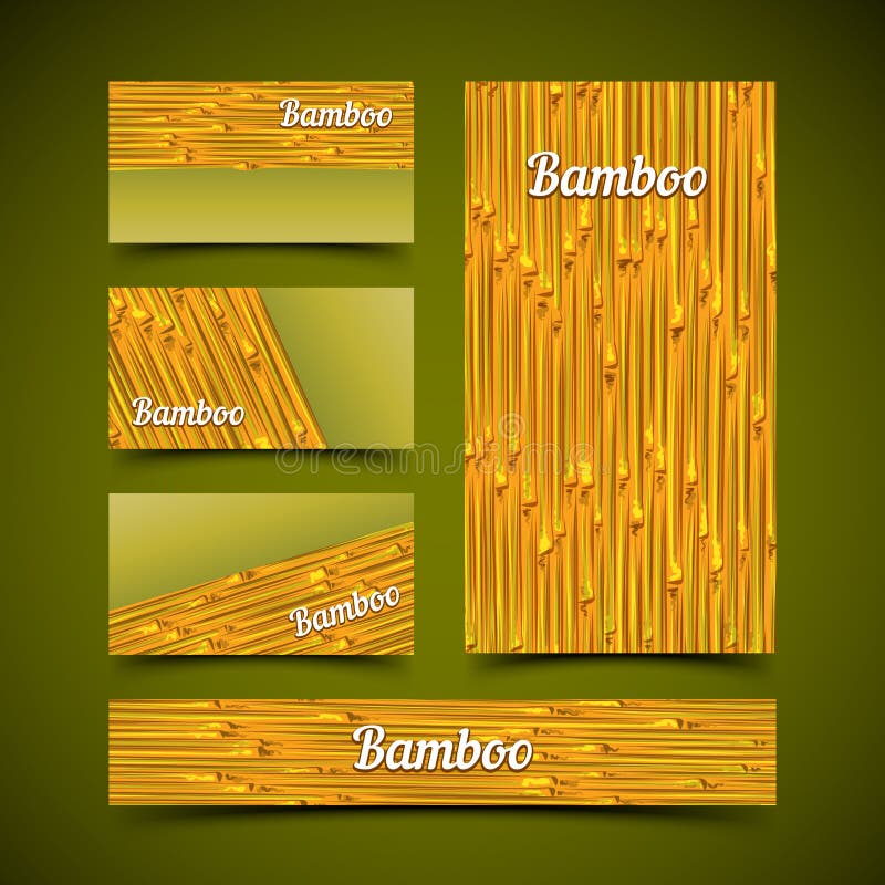 Bamboo card set stock vector. Illustration of culture - 57498799