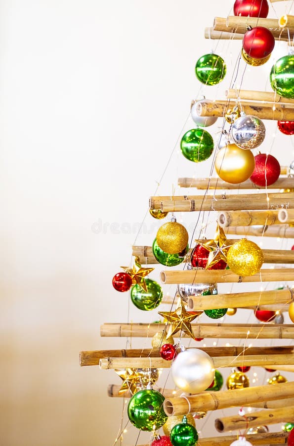 Bamboo Christmas Tree. Zero Waste Christmas Concept Stock Photo - Image ...