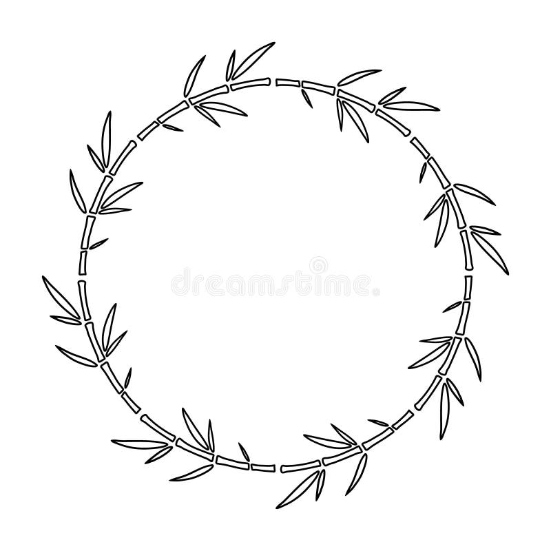 Bamboo Circle Frame with Leaves Stock Vector - Illustration of flat ...