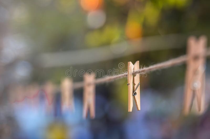 Bamboo Clothespin on Hemp Rope Stock Photo - Image of hemp, bamboo ...