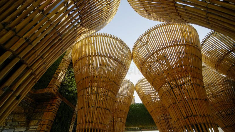 Bamboo Columns in Dubai Miracle Park. UAE. Editorial Photo - Image of ...