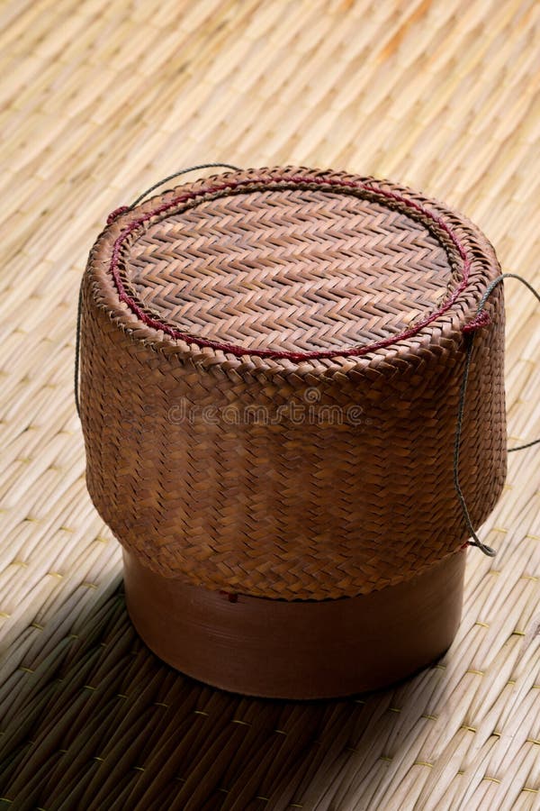 Bamboo Container for Holding Cooked Glutinous Rice Stock Photo - Image ...