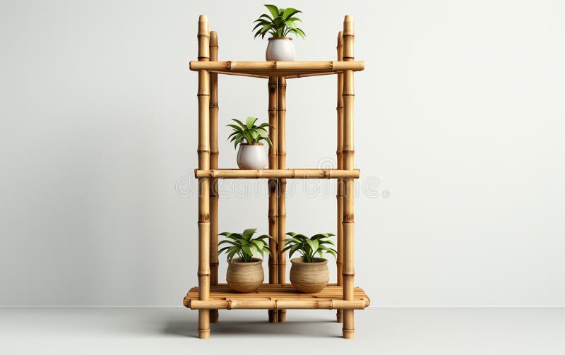 Bamboo Corner Shelf Isolated on Clear Background Stock Illustration ...