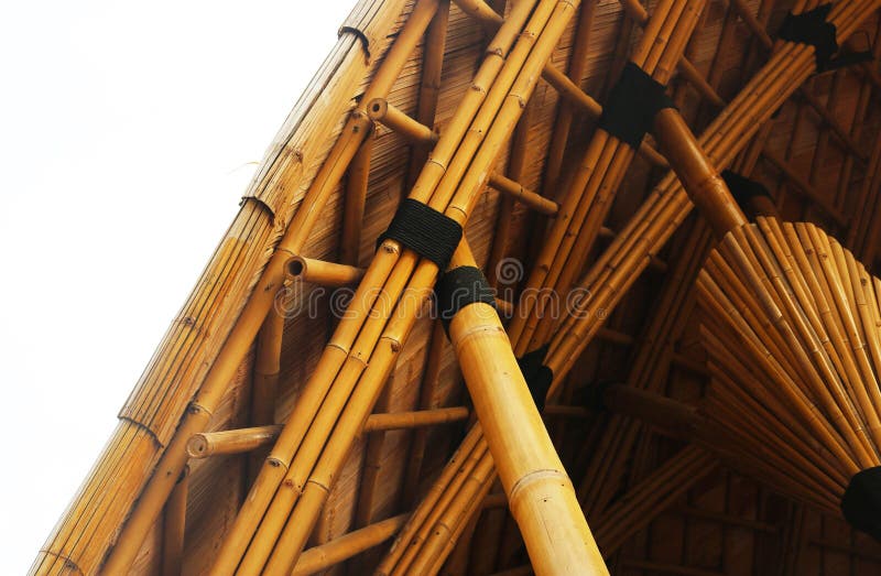 Bamboo Curve Roofing Structure Joints. Stock Image - Image of carving ...