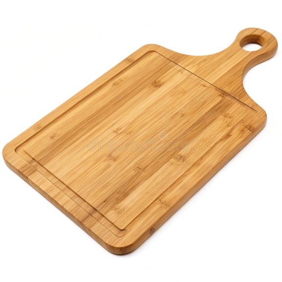 Bamboo Cutting Board with Rounded Edges and Handle Stock Illustration ...
