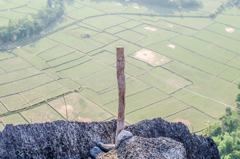 Bamboo Fence on Cliff stock photo. Image of natural, nature - 74441344